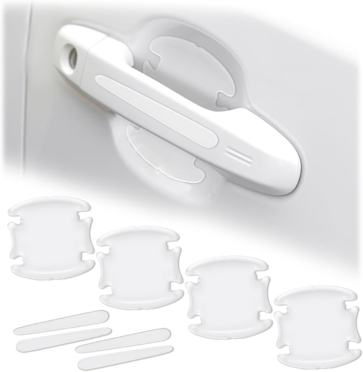 Amazon.com: BESULEN Car Door Handle Bowl Sticker, 8 Pcs Carbon Fiber ...