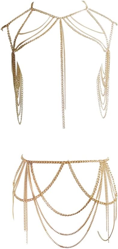 Amazon.com: Layering Body Chain with Shinning Crystal, Brides Jewelry ...