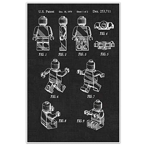 Amazon.com: Lego, Lego Man Blueprint Patent, Patent Poster, Blueprint ...