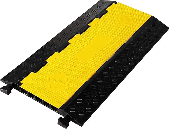 ABS INDUSTRY 5 Channel Rubber Cable Protector Ramp Traffic Speed Bump ...