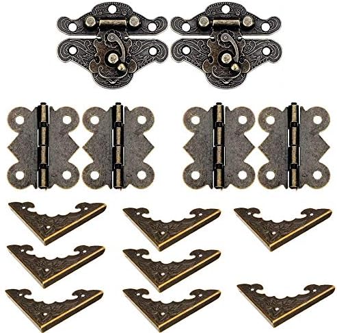 Box Corner Protectors Lock Latch Hasp with Handle Hinges Hardware Kit ...