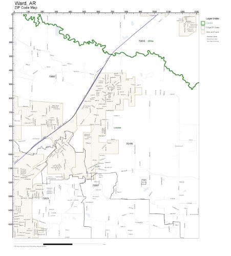 ZIP Code Wall Map of Ward, AR ZIP Code Map Not Laminated: Amazon.com ...