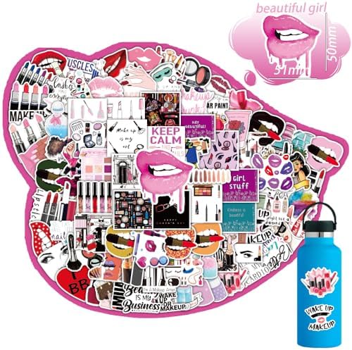 Amazon.com: 102pcs Makeup Stickers for Water Bottle，Cute Girl Vinyl ...