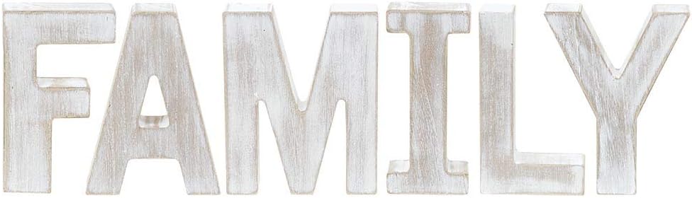 Amazon.com: The Bridge Collection Whitewashed Wood Block Letters (Family)
