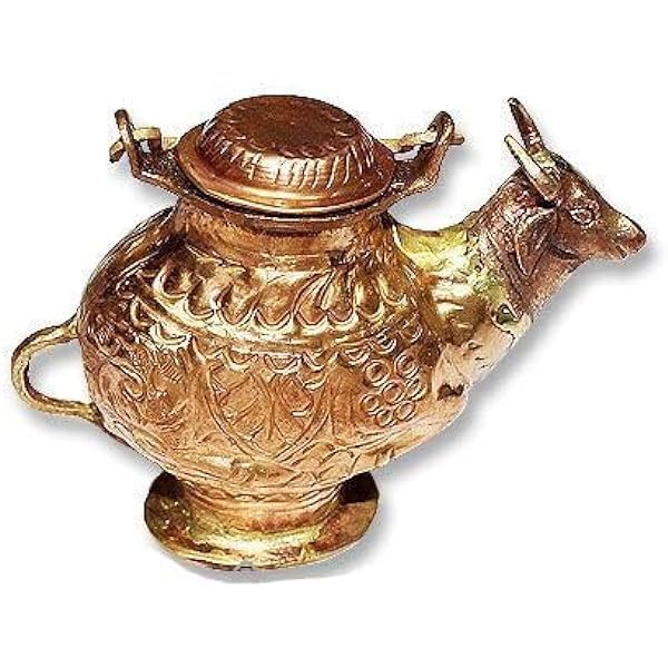 Divine Bija Copper Nandi Kamandalam Ganga Jal Kamandal Gomukhi Shaped ...
