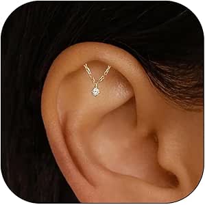 Amazon.com: 2PCS Hidden Helix Earring Threadless Flat Back Earrings for ...