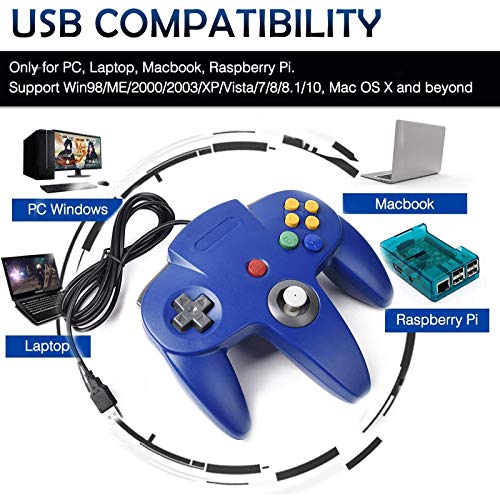 Snapklik.com : Miadore 2 Pack Classic N64 Controller, N64 Wired USB PC ...