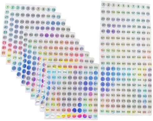 Amazon.com: 10 Pcs/set 1-500 Round Number Stickers Laser Digital Label ...