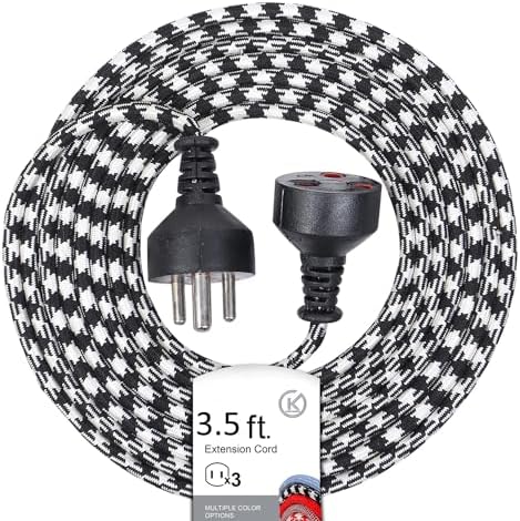 Buy klick Gadgets 3 Pin Cotton Threaded Extension Wire | Power ...