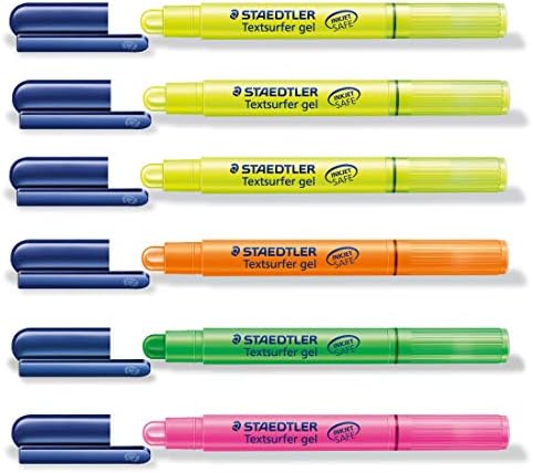 STAEDTLER Textsurfer gel highlighters, set of 6, including 3 x yellow ...