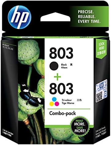 HP 803 2-Pack Economy Black/Tri-Color Original Ink Cartridges : Amazon ...