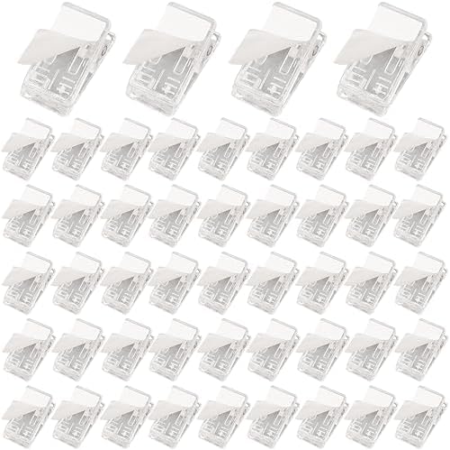 Amazon.com : 50Pcs Self Adhesive Clips, Plastic Sticky Clips Spring ...