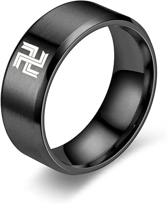 Manji Symbol Toman-inspired Design Titanium Steel Ring - 3 Colors ...