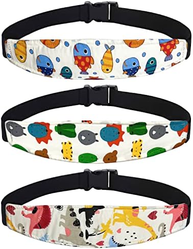Amazon.com: 3 Pieces Baby Car seat Head Support - Head Band Strap ...