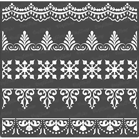 CrafTreat Border Design Stencils for Craft and Art - Folk Art Border ...
