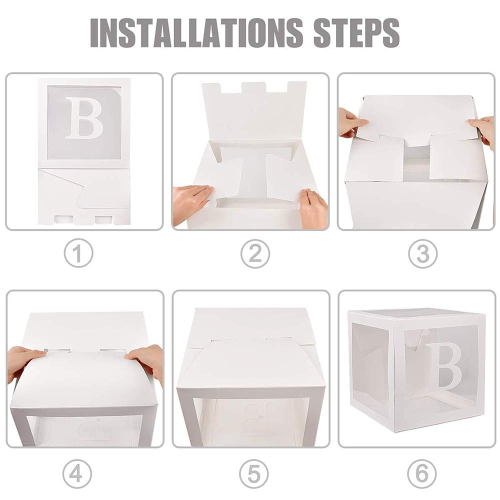 Baby Clear Boxes with Letters for Gender Reveal Decorations Transparent ...