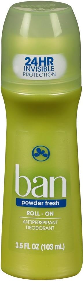 Amazon.com: Ban Deodorant 3.5 Ounce Roll-On Powder Fresh (103ml) (2 ...