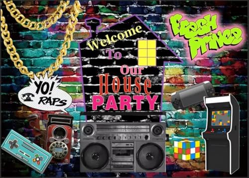 Amazon.com : Alltten 7x5ft 90s Backdrop Old School Graffiti Backdrops ...