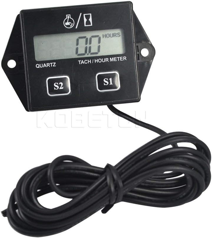 Careflection Digital Tachometer Hour Meter LCD Display Spark Plugs 2 ...