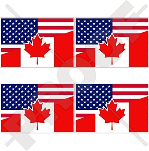 USA United States of America & CANADA American-Canadian Flag 2" (50mm ...