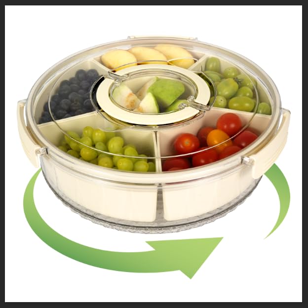 Amazon.com: Snackle Box Container, Divided Serving Tray 360° Rotatable ...