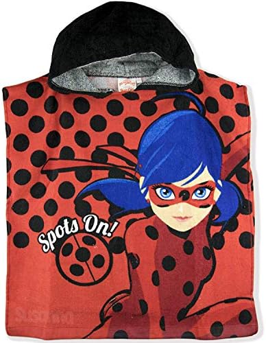 Miraculous Ladybug Kids Hooded Towel Poncho - Spots On! - Blue - 50x100 ...