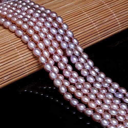 Amazon.com: Natural Pearl Beads Natural Oval Freshwater Cultured Purple ...
