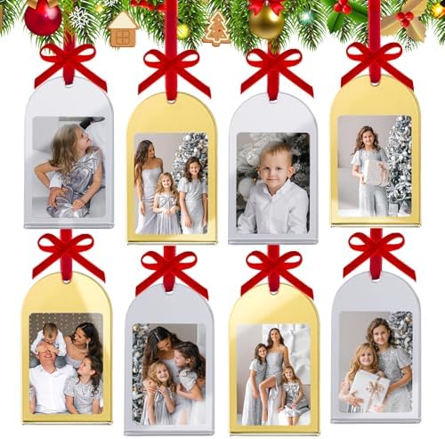 Amazon.com - 8Pcs Mini Vintage Gold Silver Christmas Acrylic Picture ...