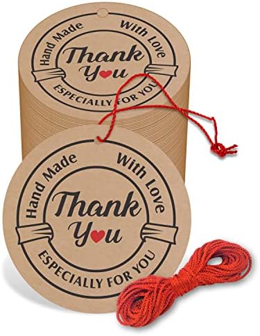 Clickedin - 50 Pieces Thank You Craft Tags for Party and Celebration ...