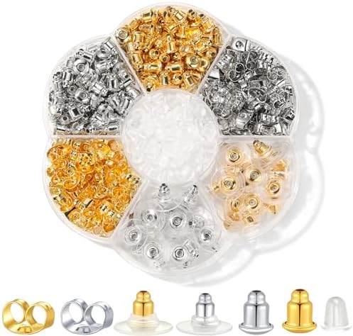 Amazon.com: 7 Styles 500PCS Earring Backs Replacements, Hypoallergenic ...