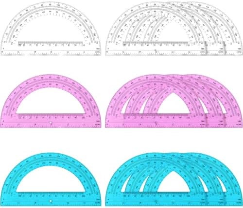 Amazon.com : Zonon 12 Pack 6 Inch Plastic Protractor Back to School ...