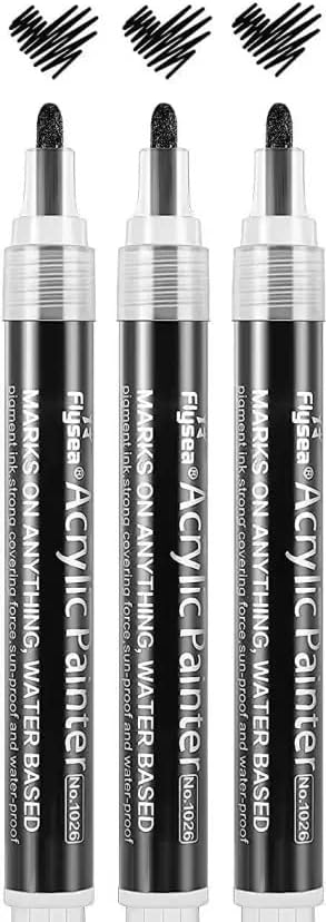 INOG Water-Based Black Acrylic Paint Marker Pens Permanent for Rocks ...