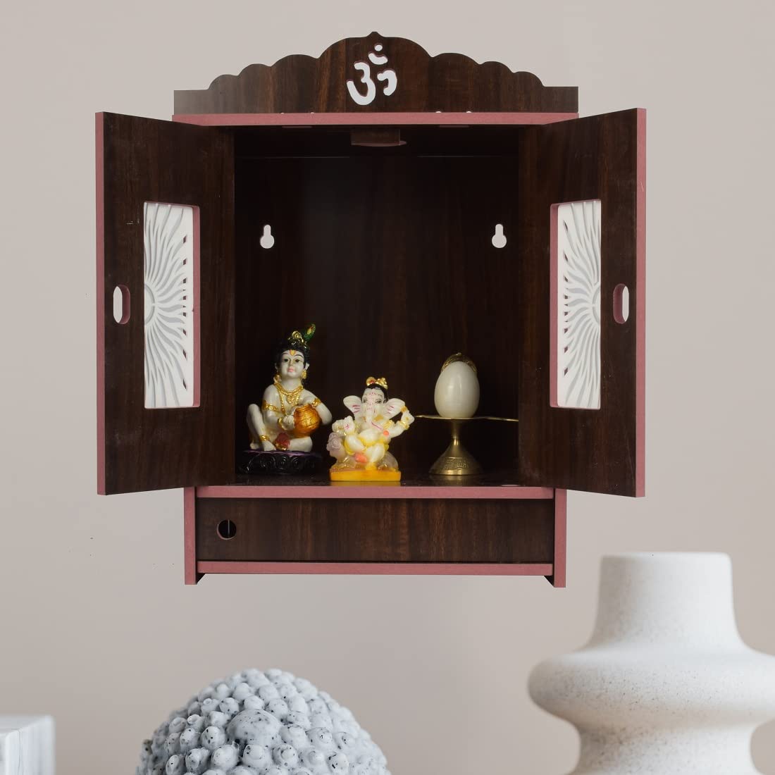 Wooden Big Temple|Acrylic Door Art Temple|Mandir for Pooja Home ...