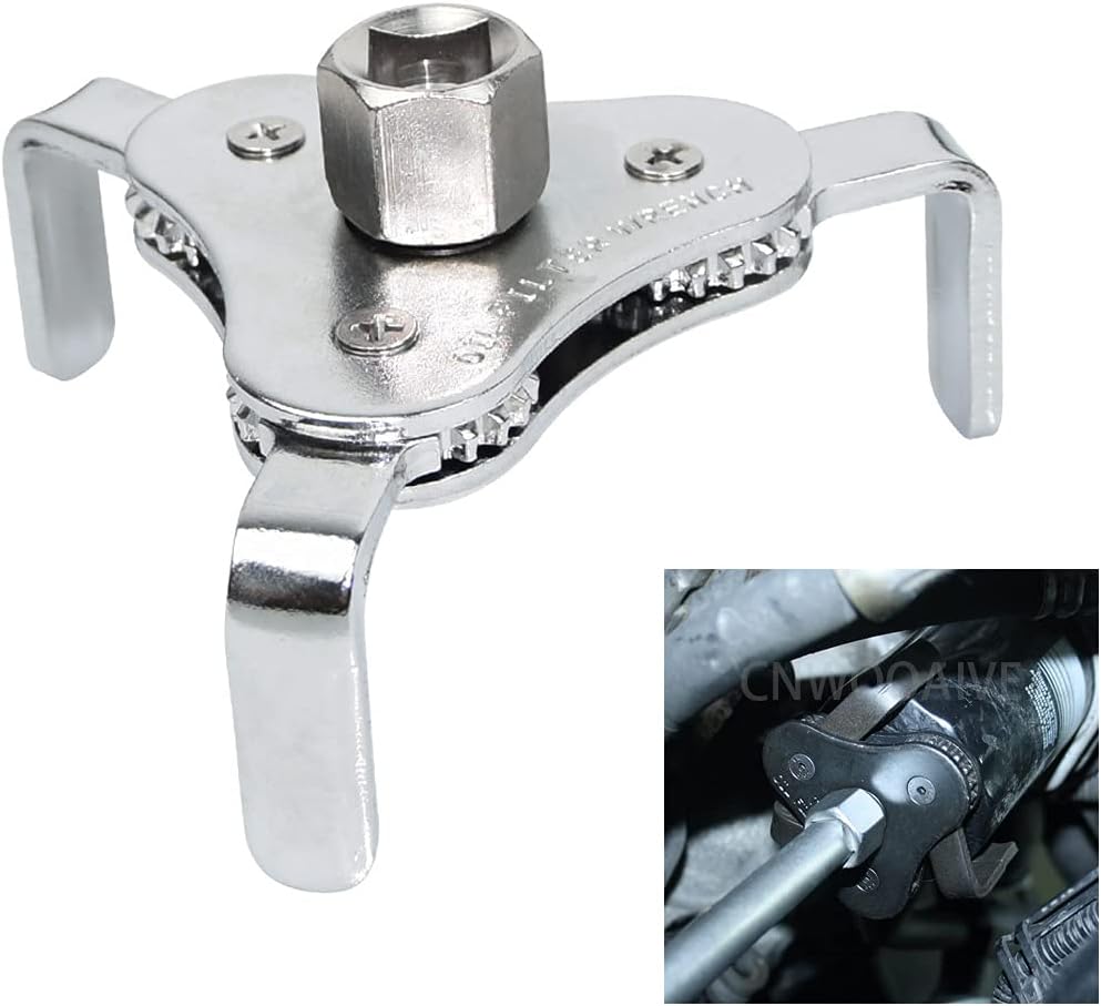 Universal Oil Filter Wrench,3 Jaw Adjustable Oil Filter Removal Tool ...