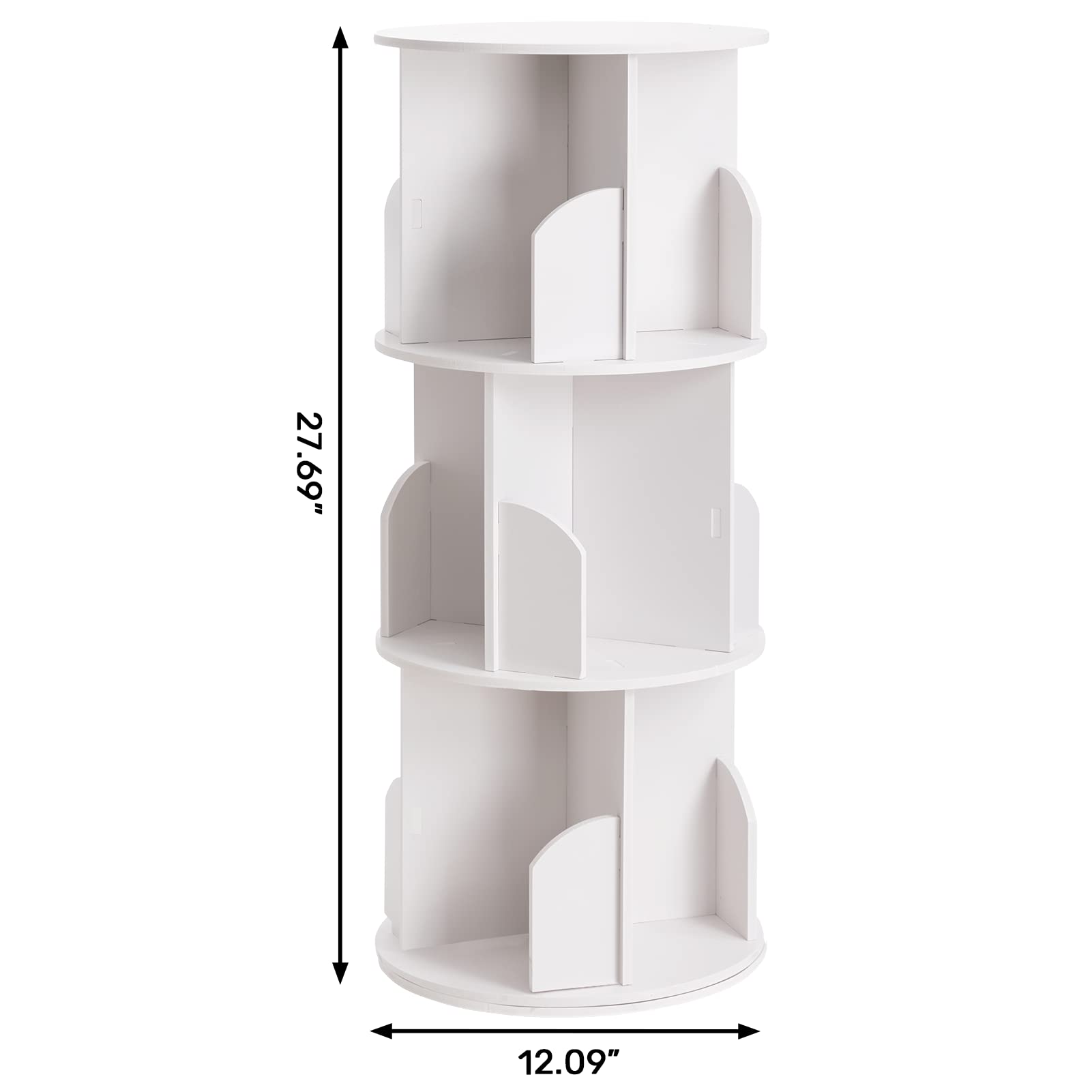 DOEWORKS 3 Tier 360 Rotation Display Bookcase, Rotating Stackable ...