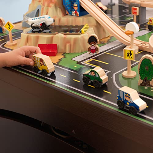 KidKraft Metropolis Wooden Train Set & Table with 100 Pieces and ...