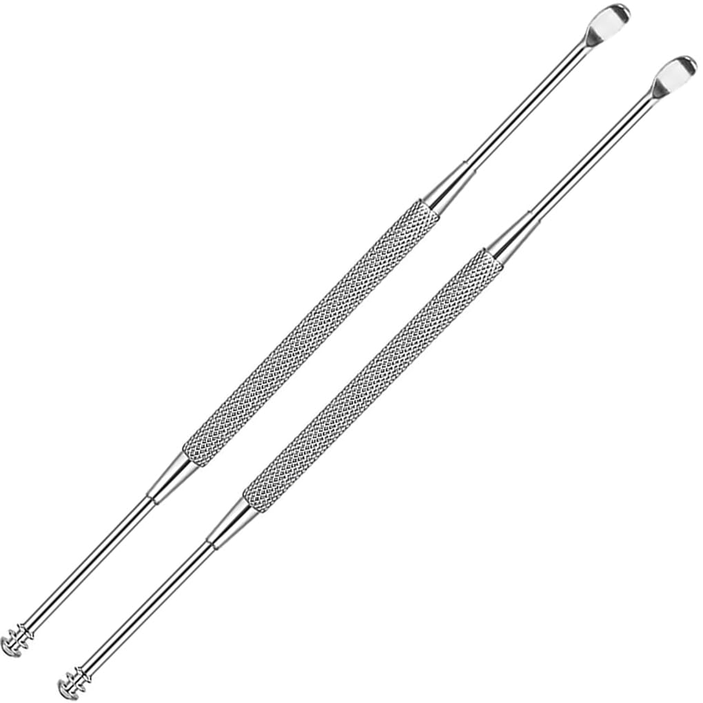 Amazon.com: Luxxii 2 Pack - Stainless Steel Ear Spoon Portable Double ...