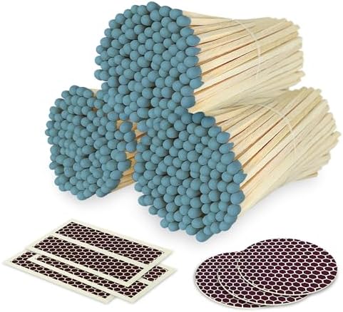 Amazon.com: 4" Steel Blue Matches + Striker Stickers Included | 300 ...