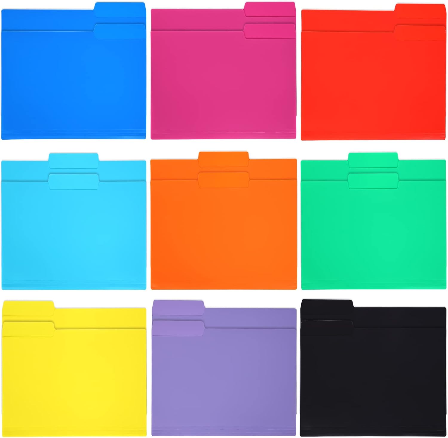 Amazon.com : EOOUT 18 Pack Plastic File Folders Poly Filing Folders ...