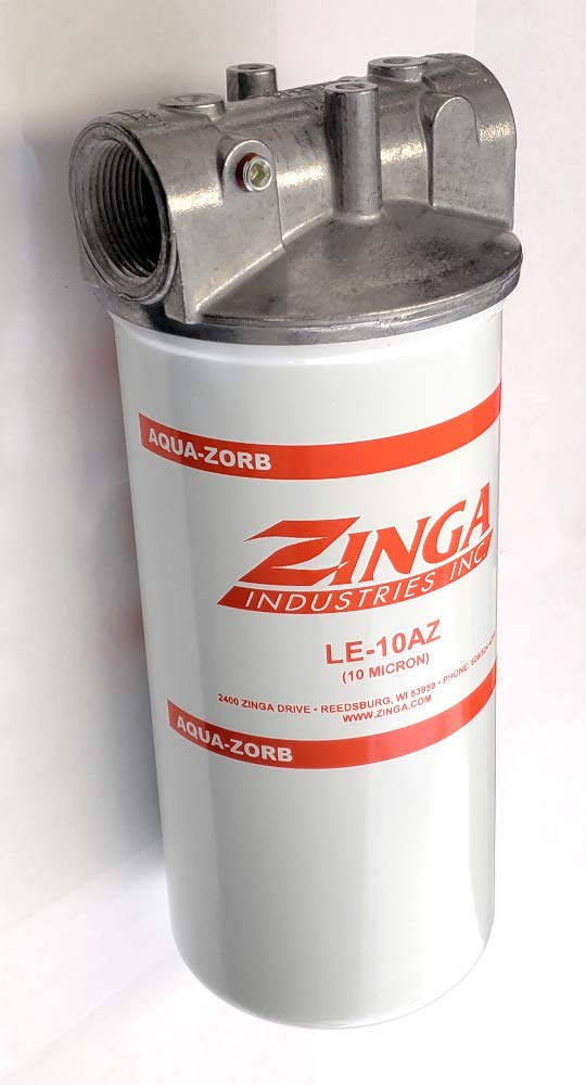 Zinga Filter Assembly - 1-1/4 NPT Housing with 10 Micron Aqua-Zorb ...