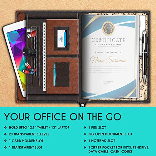 FEDUS 20 Leafs Multipurpose Leatherette Professional File Folders for ...