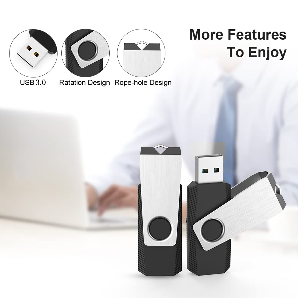 Snapklik.com : Flash Drive 128GB USB 3.0 Flash Drive 5 Pack Thumb Drive ...