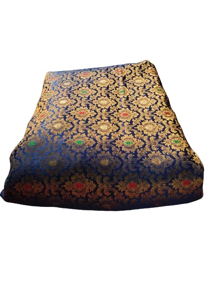 Buy 1 Meter Women/Girls Ethnic Unstitched Brocade Blend Banarsi ...