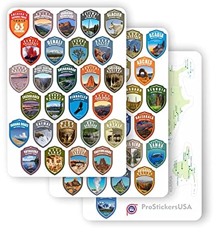 Amazon.com: 63pcs National Park Sticker All National Parks USA Complete ...