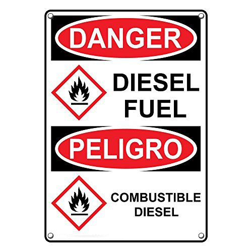 Amazon.com: Weatherproof Plastic Vertical OSHA and GHS Danger Diesel ...