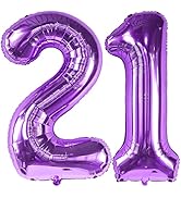 Amazon.com: Giant, Silver Number 21 Balloon - 40 Inch | Silver 21 ...