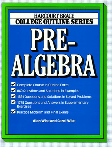 College Outline for Prealgebra (Books for Professionals): Wise ...