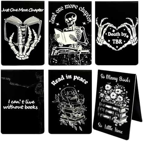 Amazon.com: Kolldenn 120 Pcs 12 Styles Gothic Skeleton Coffin Bookmarks ...