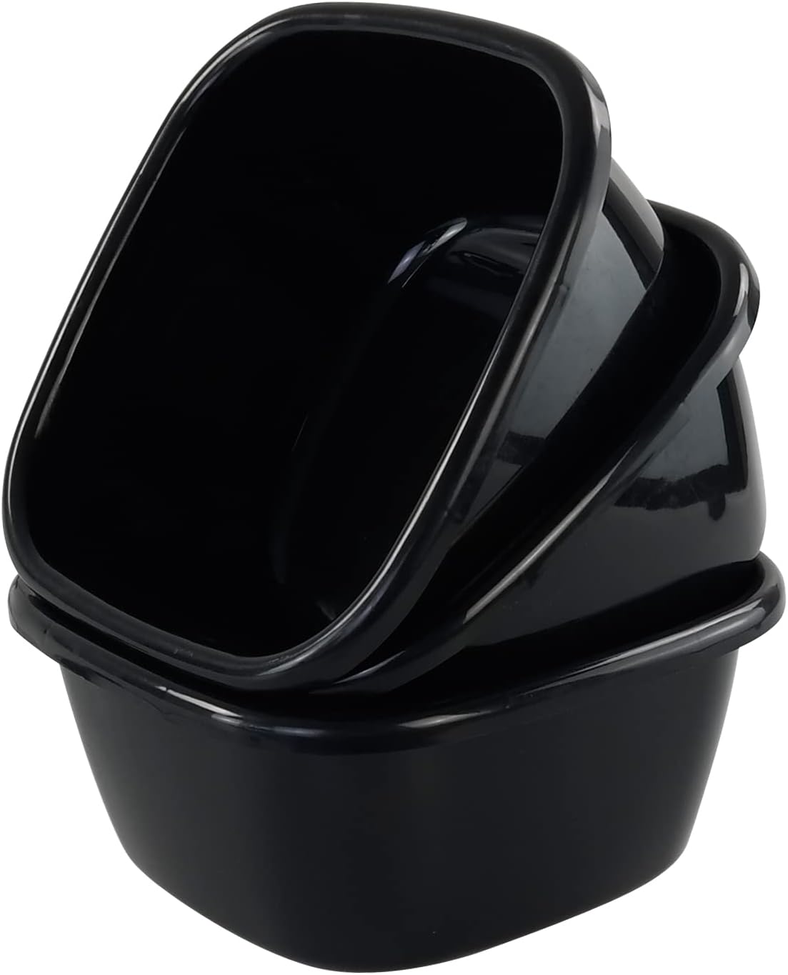 Amazon.com: Lesbin 12 Quart Plastic Wash Basin, 4 Pack Dish Pan, White ...