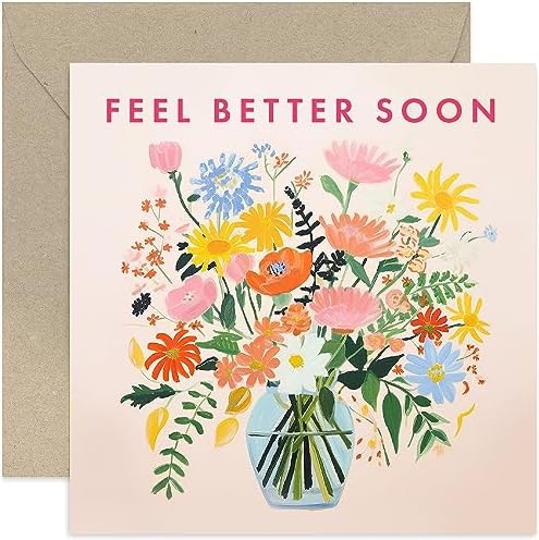 Amazon.com : TUMYBee Get Well Soon Greeting Card, Flower Quill Card ...